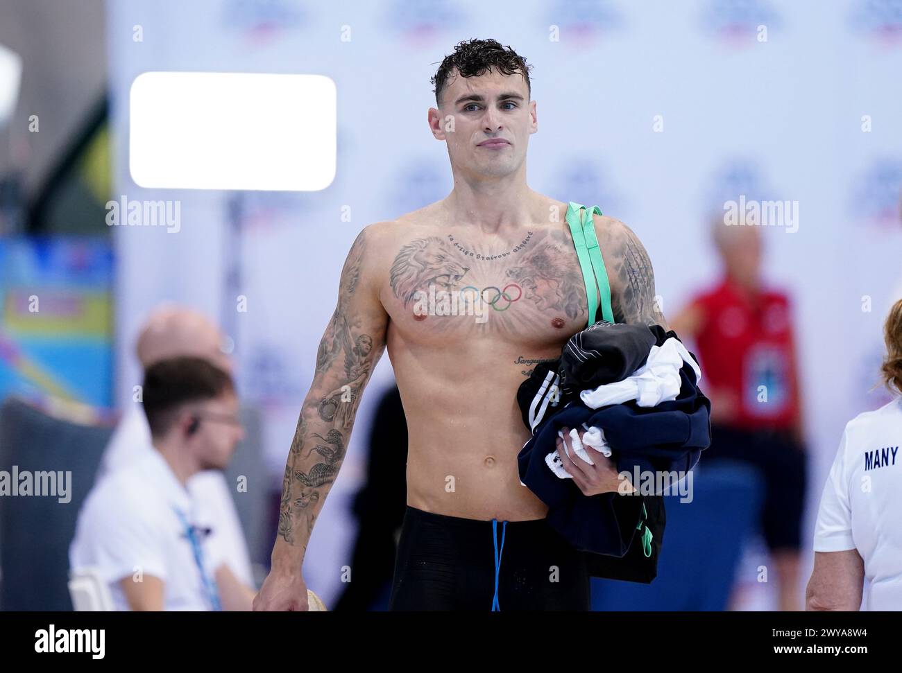 Jacob Peters after the Men's 100m Butterfly Heats on day four of the ...