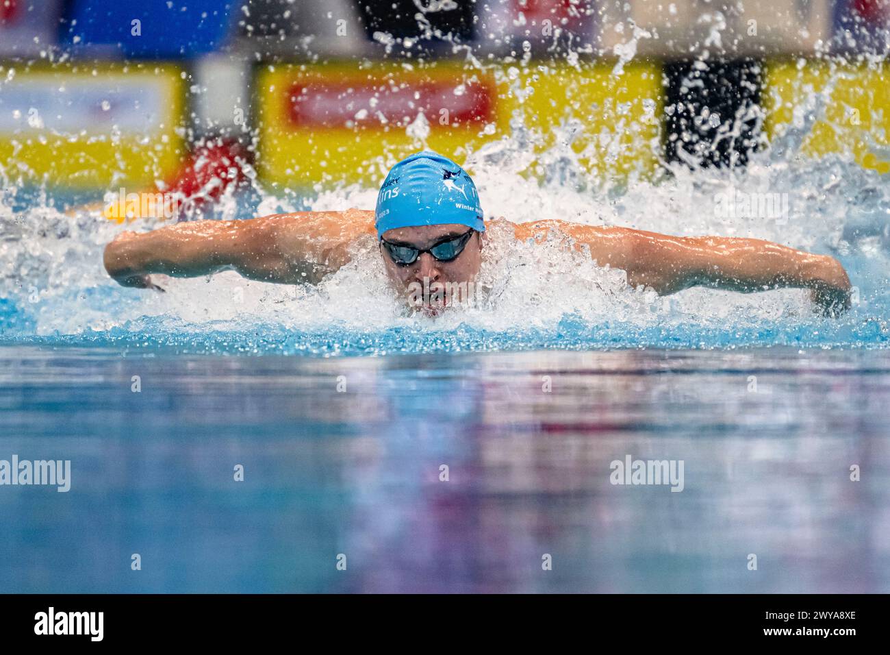 LONDON, UNITED KINGDOM. 05 April, 2024. Luca Plater competes in 100m ...