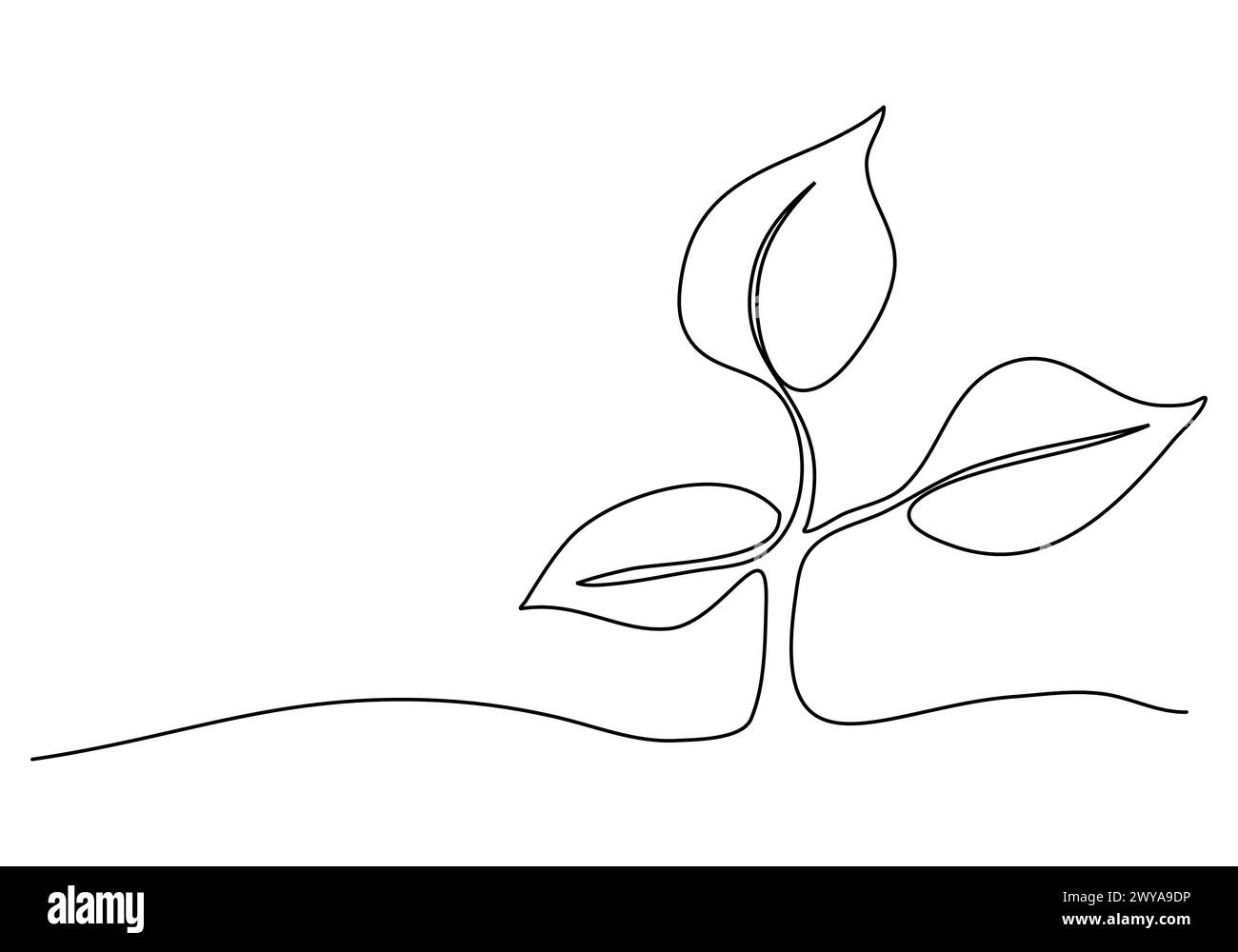 Sprout one line drawing vector illustration Stock Vector Image & Art ...
