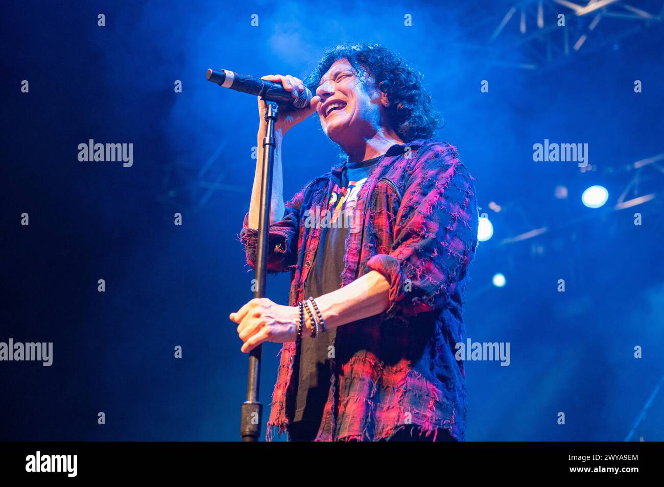 April 03, 2024: Mr. Big singer Eric Martin plays a concert in Milan ...