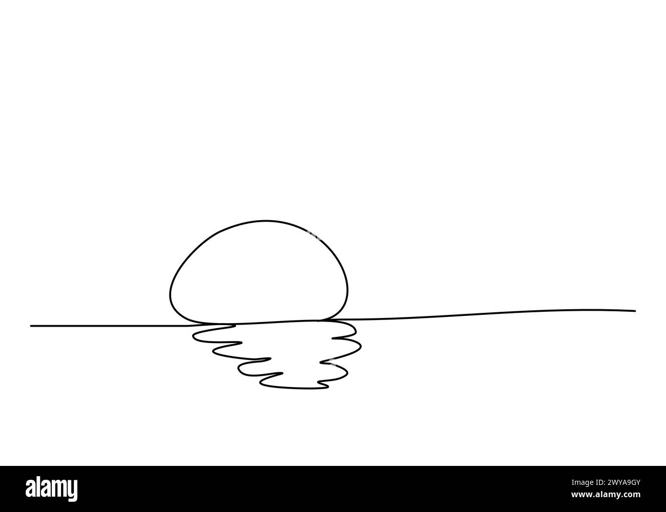 Sunset one line drawing vector illustration Stock Vector Image & Art ...