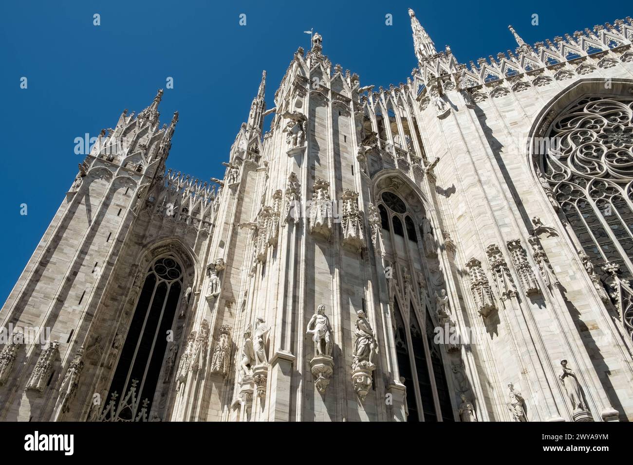 Architectural detail of Milan Cathedral Duomo di Milano, dedicated to ...