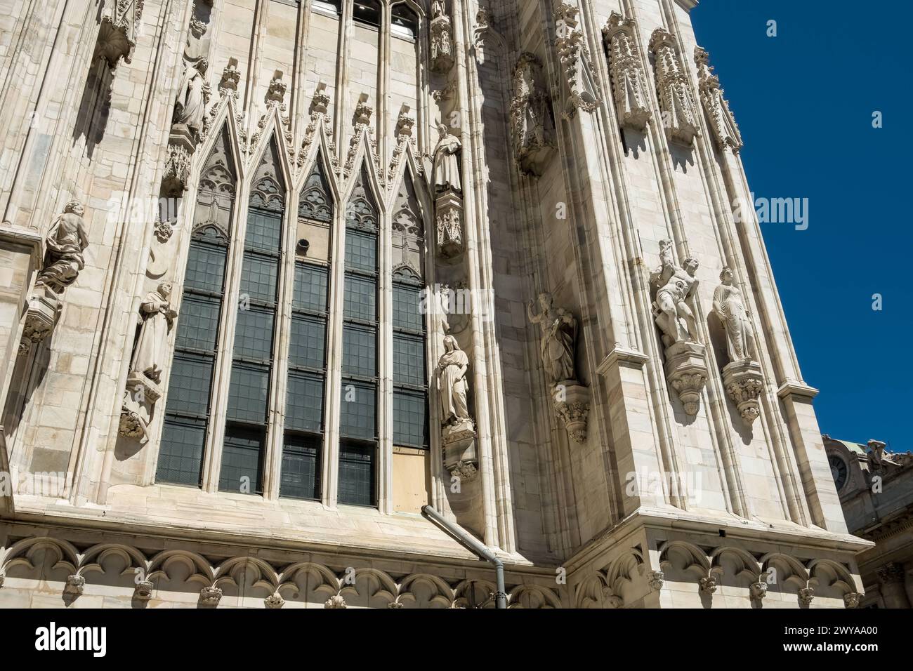 Architectural detail of Milan Cathedral Duomo di Milano, dedicated to ...