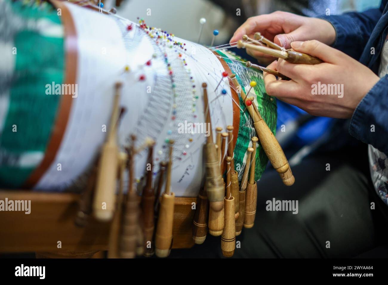 Bobbin lace making hi-res stock photography and images - Alamy