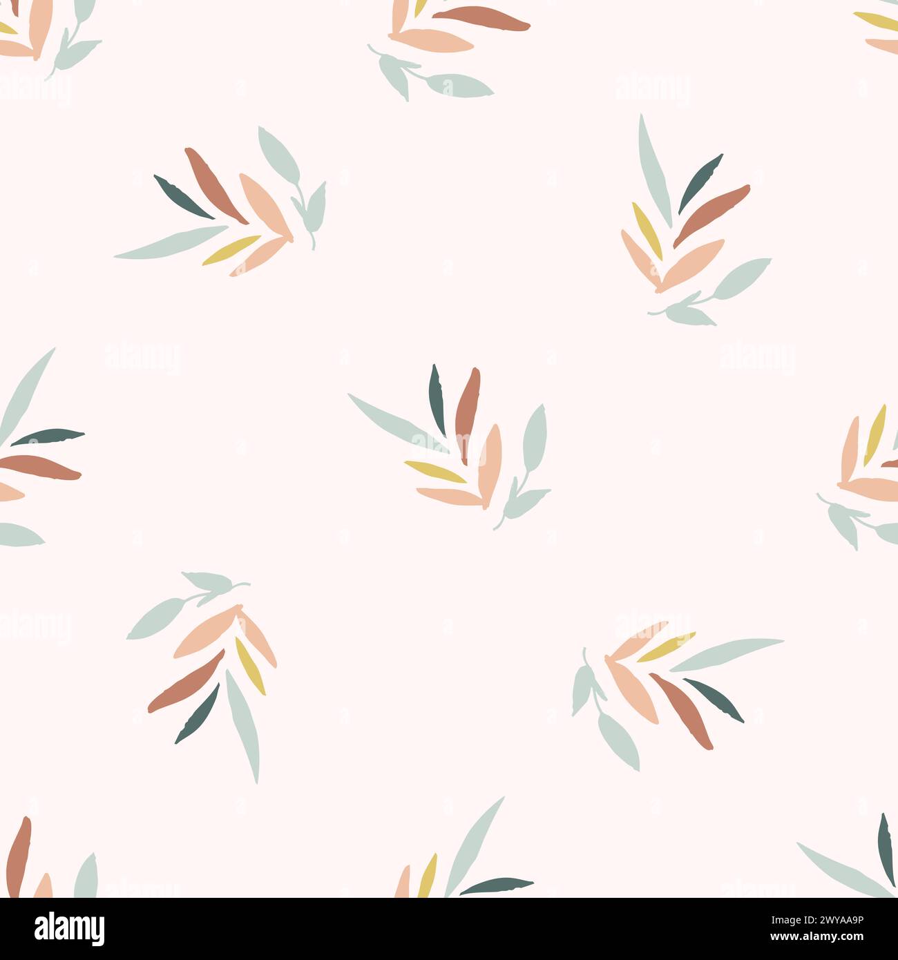 Modern vector pattern with pretty floral drawing motifs . Decorative ...