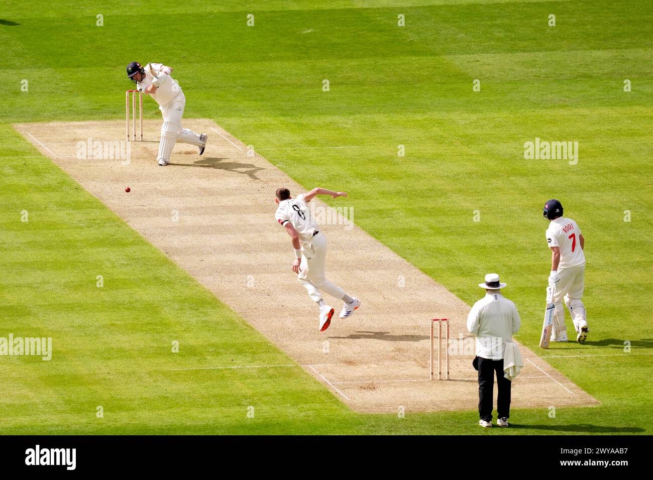 Glamorgan's Sam Northeast hits out off the bowling of Middlesex's Henry ...