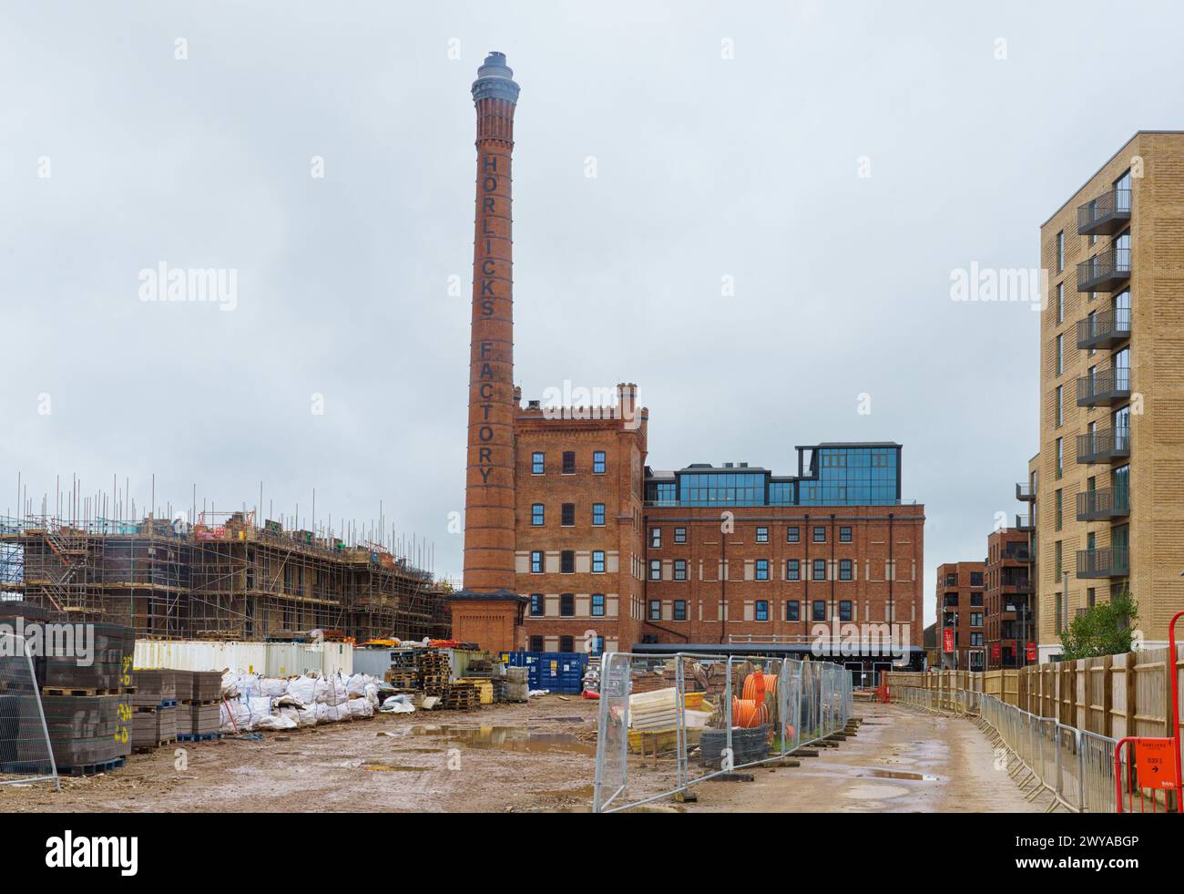 Work continues on the main building, and clock tower, at the Horlicks ...