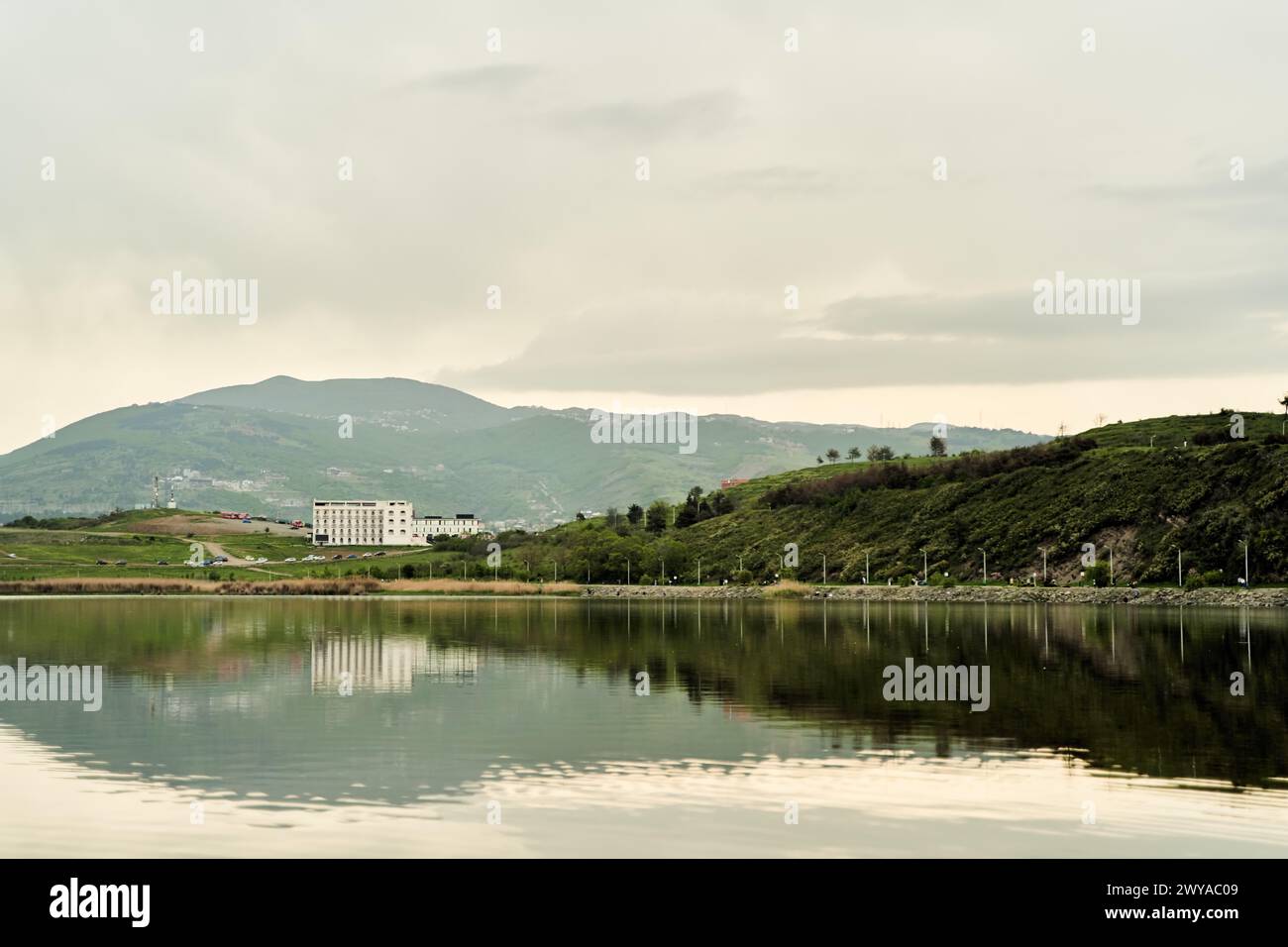 View of the beautiful lake Lisi. Lisi Park in Tbilisi, Georgia Stock ...