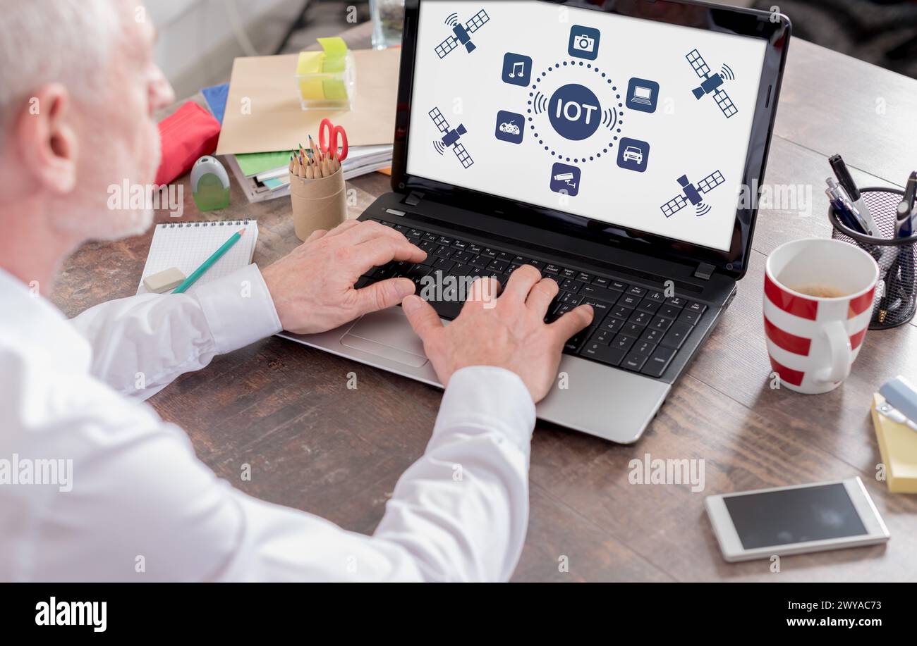 Iot concept shown on a laptop screen Stock Photo - Alamy