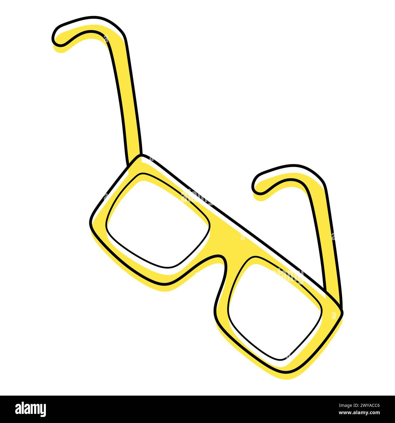 Simple Hand drawn Sunglasses. One object Isolated on white background ...