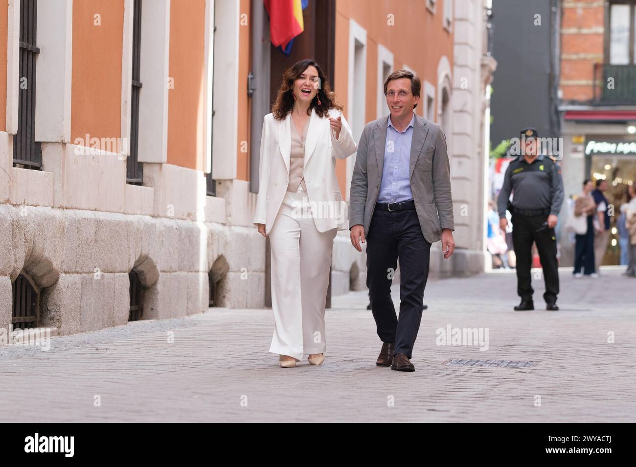 The president of the Community of Madrid, Isabel Diaz Ayuso and Jose ...