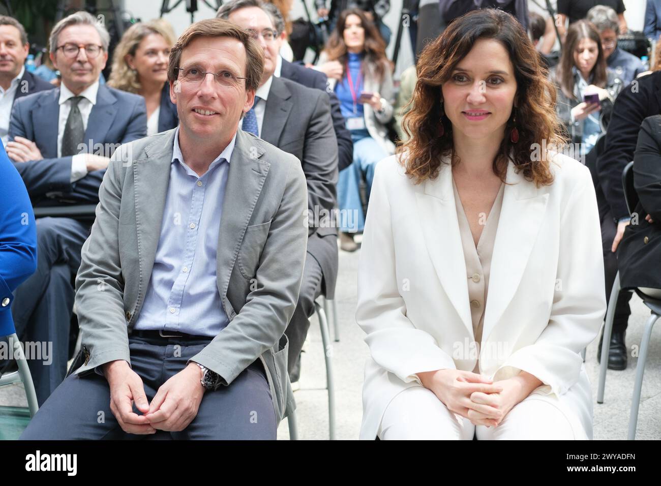The president of the Community of Madrid, Isabel Diaz Ayuso and Jose ...