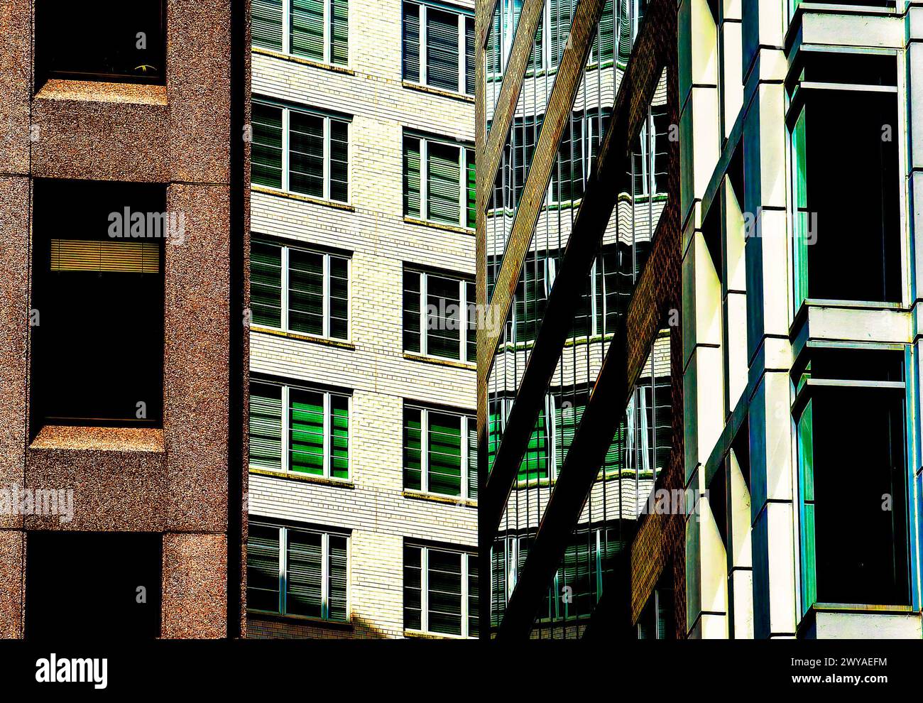 A collection of closely spaced office buildings Stock Photo - Alamy