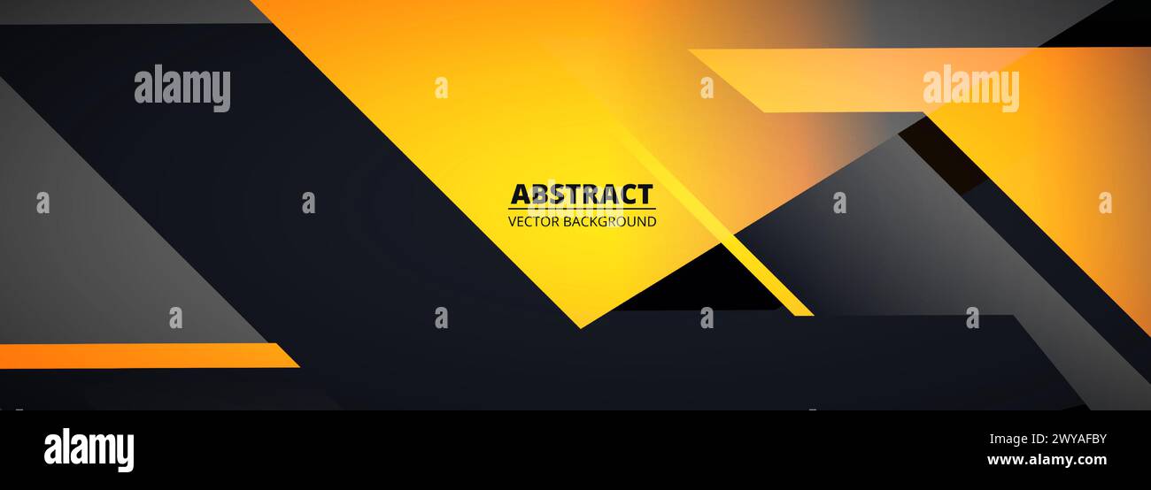Black and yellow sport abstract background. Gray and orange wide vector ...