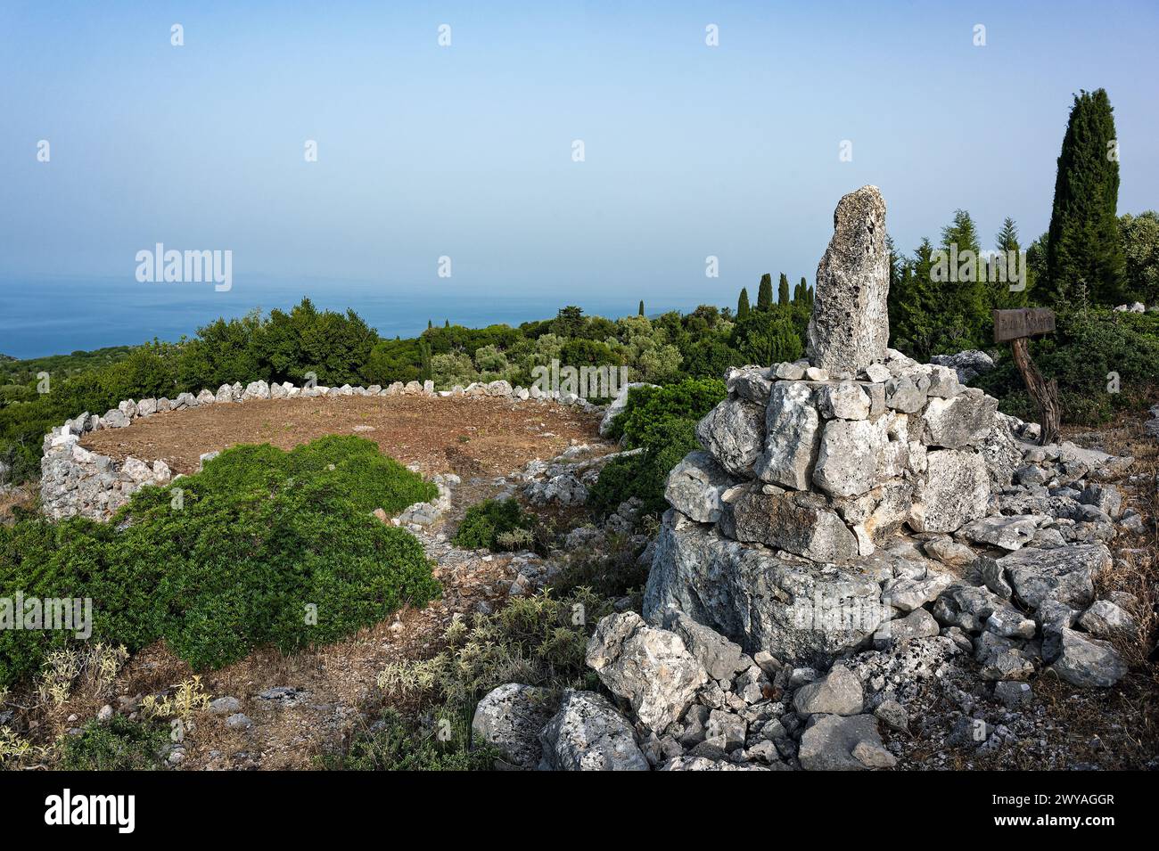 Old threshing floor near the village of Anogi at the island of Ithaka ...