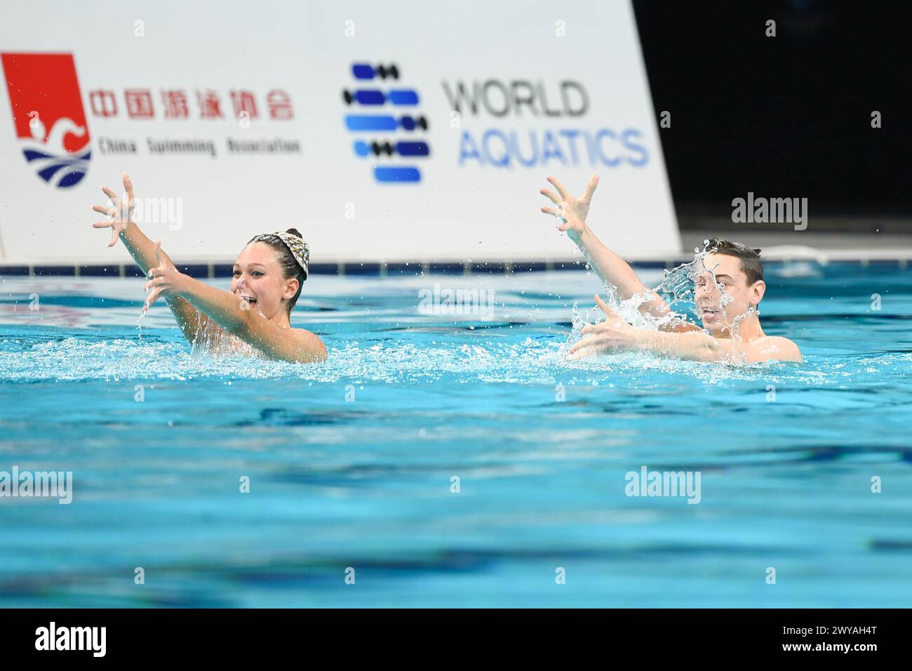 Beijing, China. 5th Apr, 2024. Sarah Maria Rizea(L)/Filippo Pelati of ...