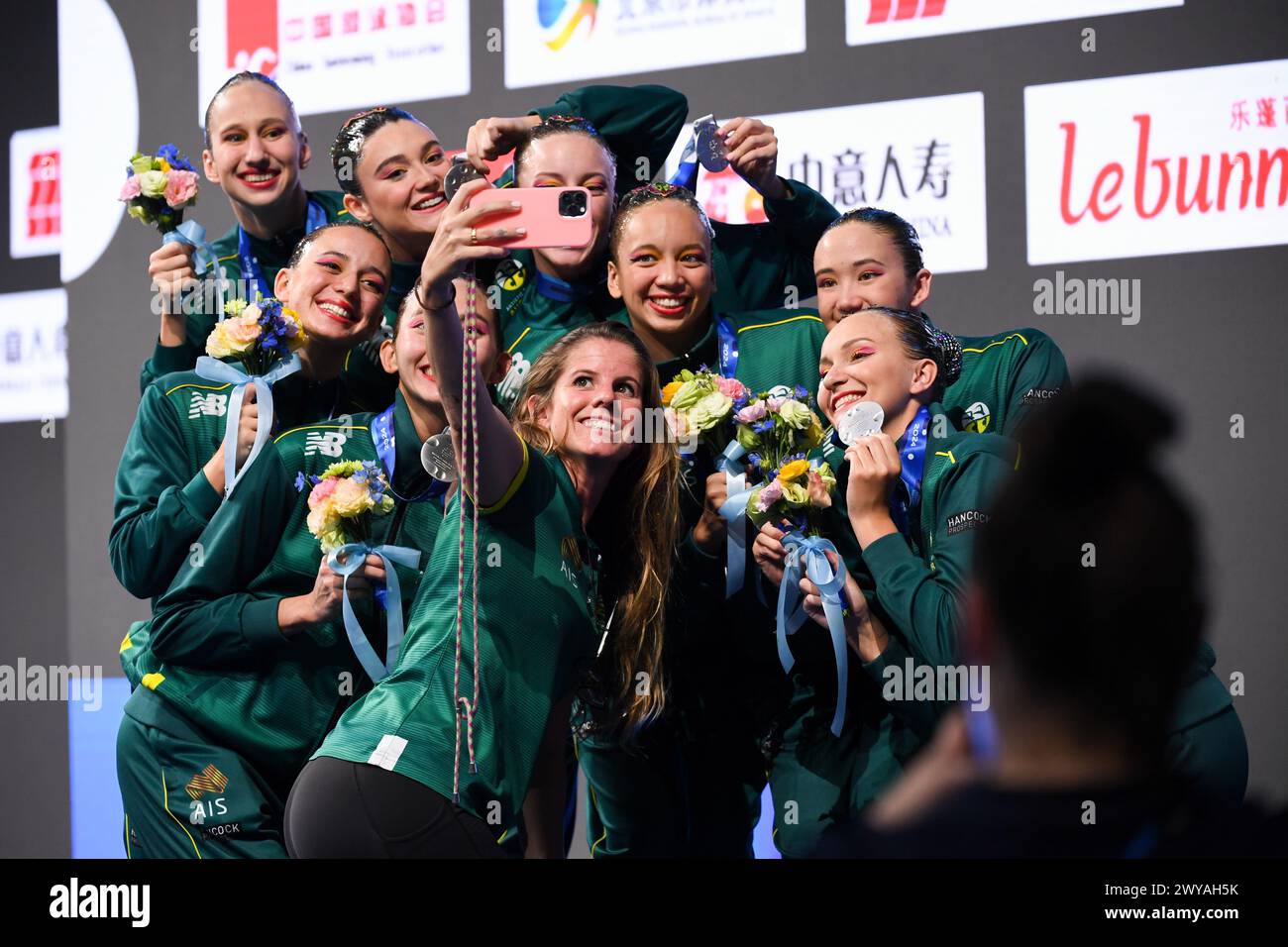 Beijing, China. 5th Apr, 2024. Silver medalists team Australia ...