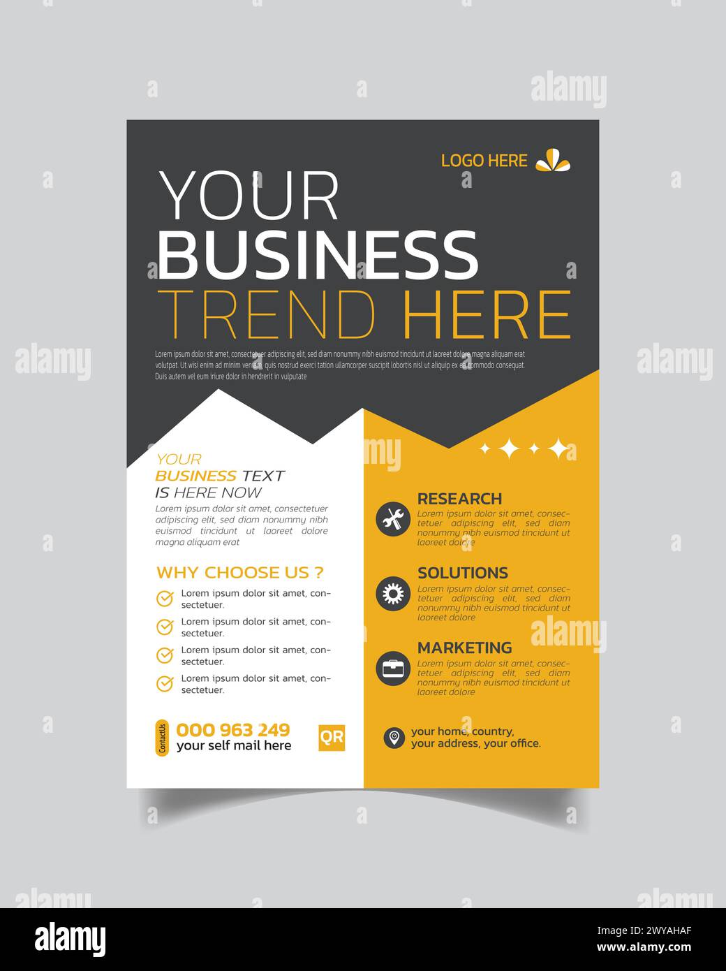 Minimal Agency Business Flyer and Simple Business Leaflet Design Stock ...