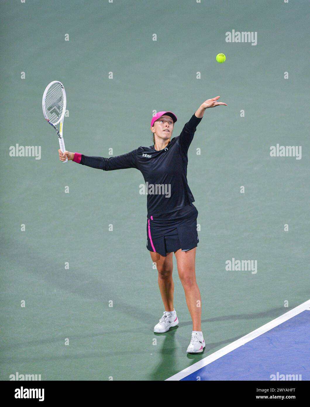 Dubai, February 23rd 2024 - Polish tennis player Iga Natalia Świątek on ...