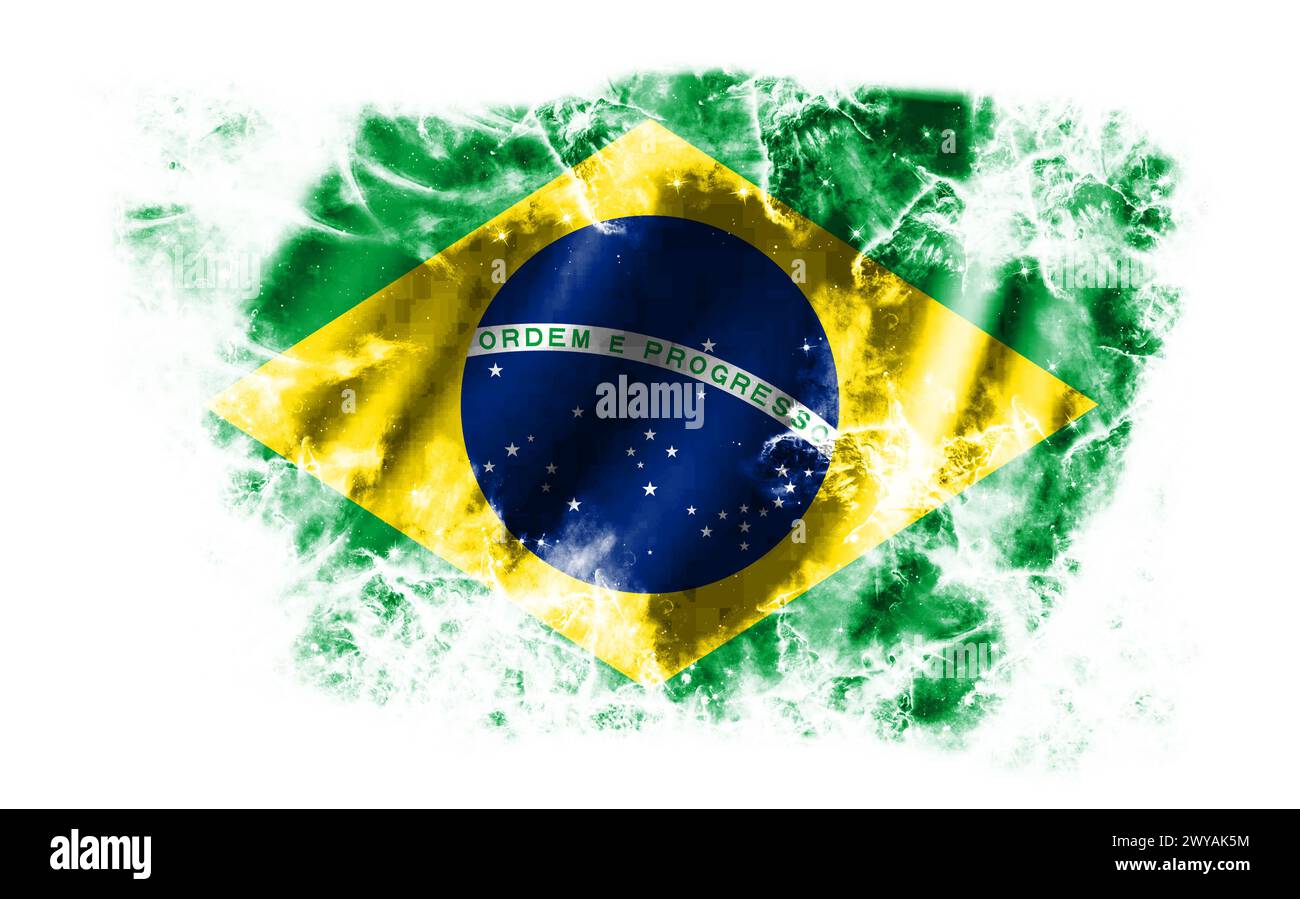 White background with torn flag of Brazil Stock Photo - Alamy