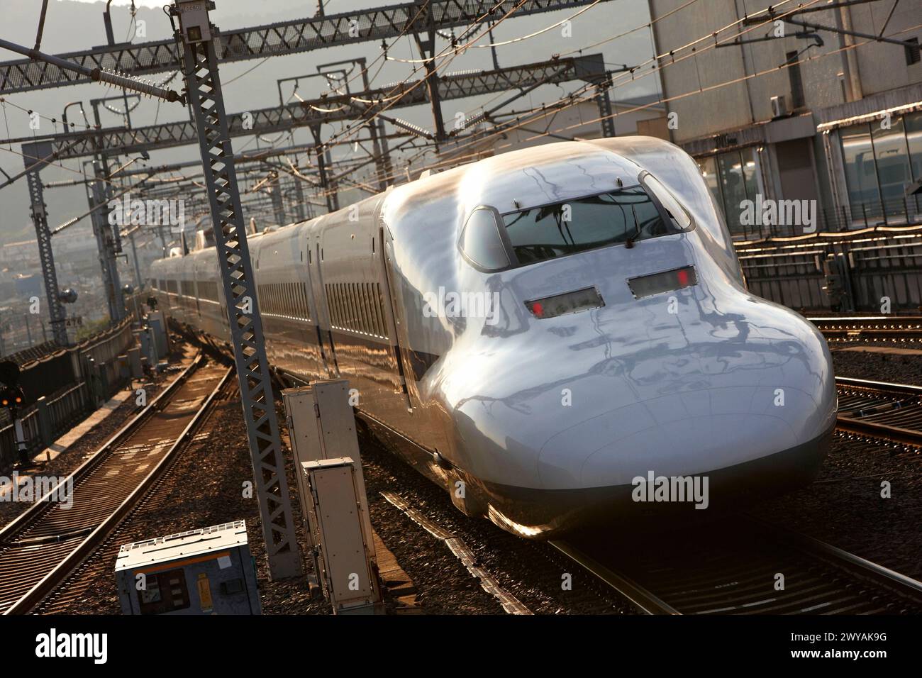 Shinkansen high speed train, Railway station, Kyoto, Japan Stock Photo - Alamy
