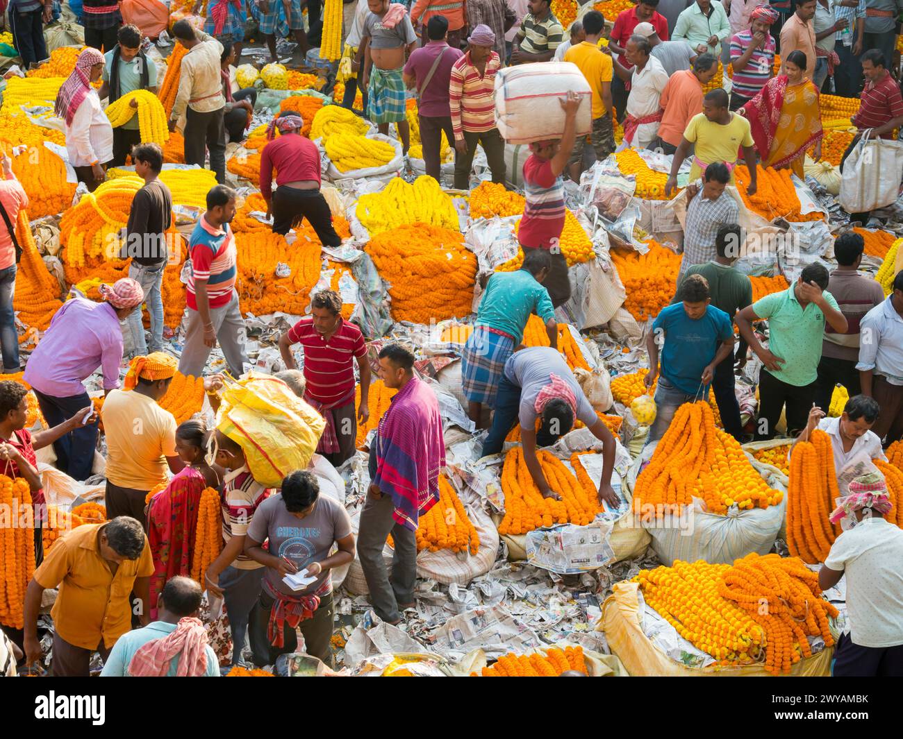 Mullick ghat flower market hi-res stock photography and images - Alamy