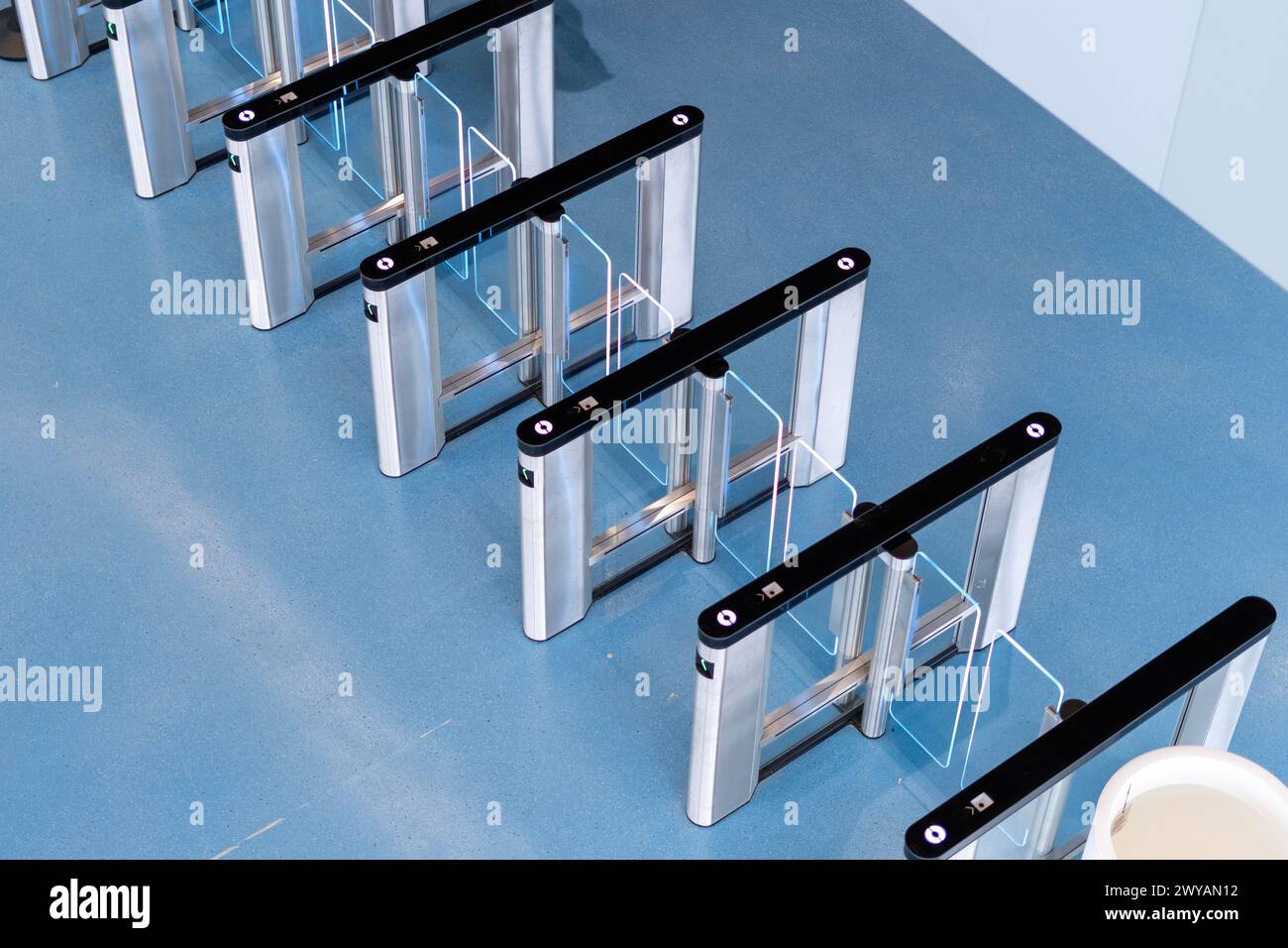Modern electronic card access control gate from above Stock Photo - Alamy