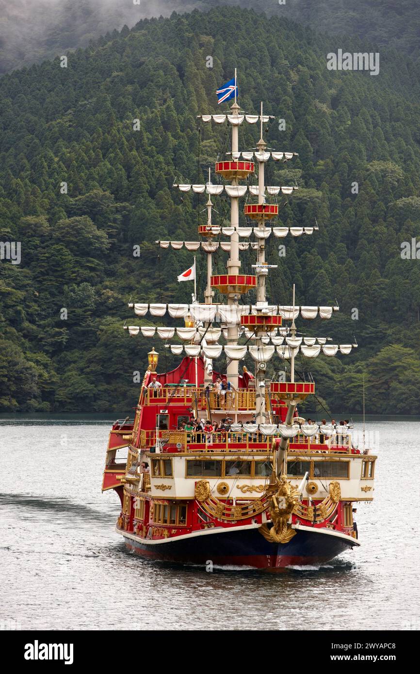 Hakone Sightseeing Cruise, Lake Ashi, Hakone, Kanagawa, Japan Stock ...