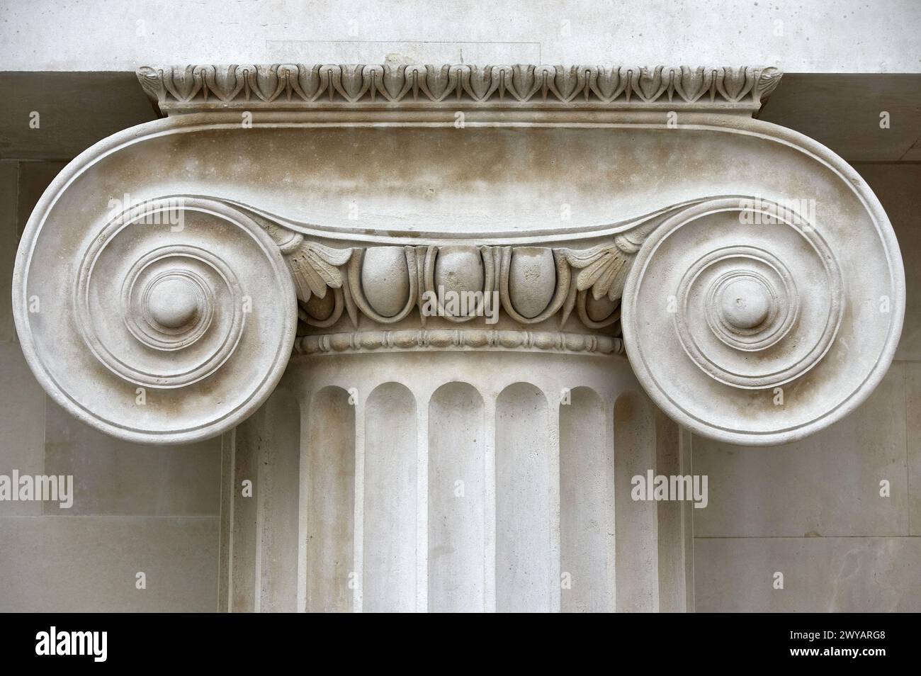 Ionic column at the Great Court of the British Museum, London. England ...