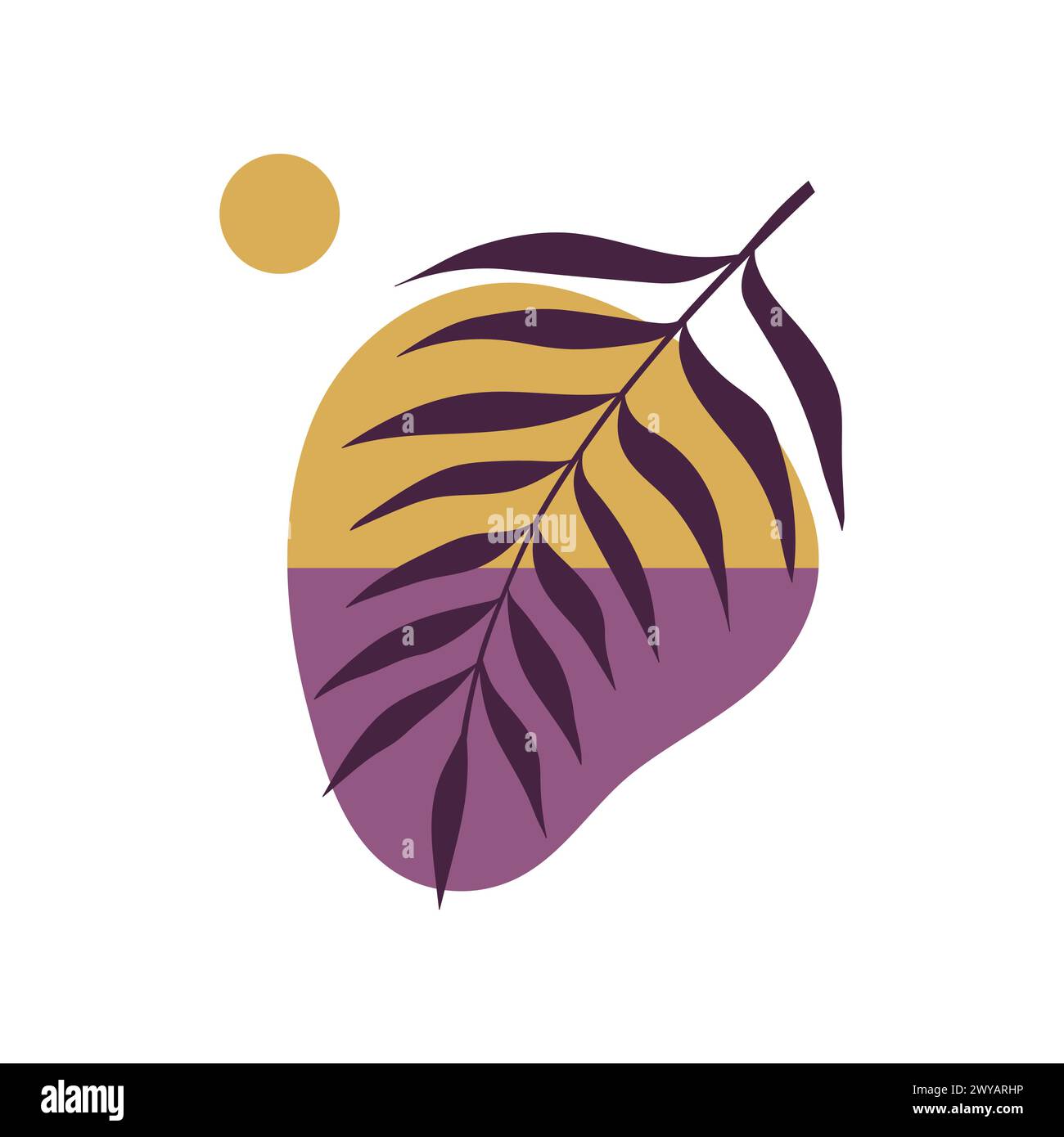 Palm leaf silhouette logo symbol sign. Vector illustration Stock Vector ...