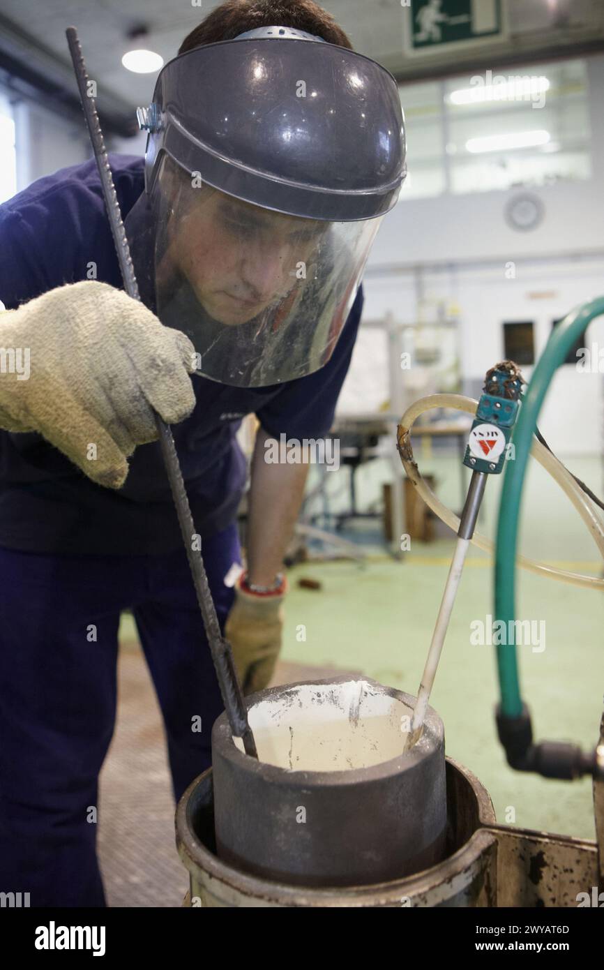 Induction furnace used to melt aluminium, study of composite materials ...