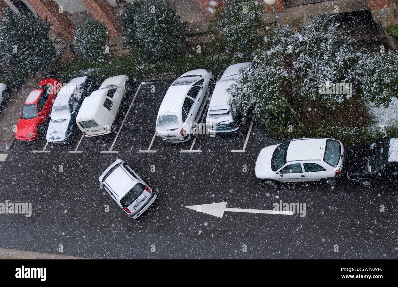 Snow storm. Legazpi. Guipúzcoa, Spain Stock Photo - Alamy