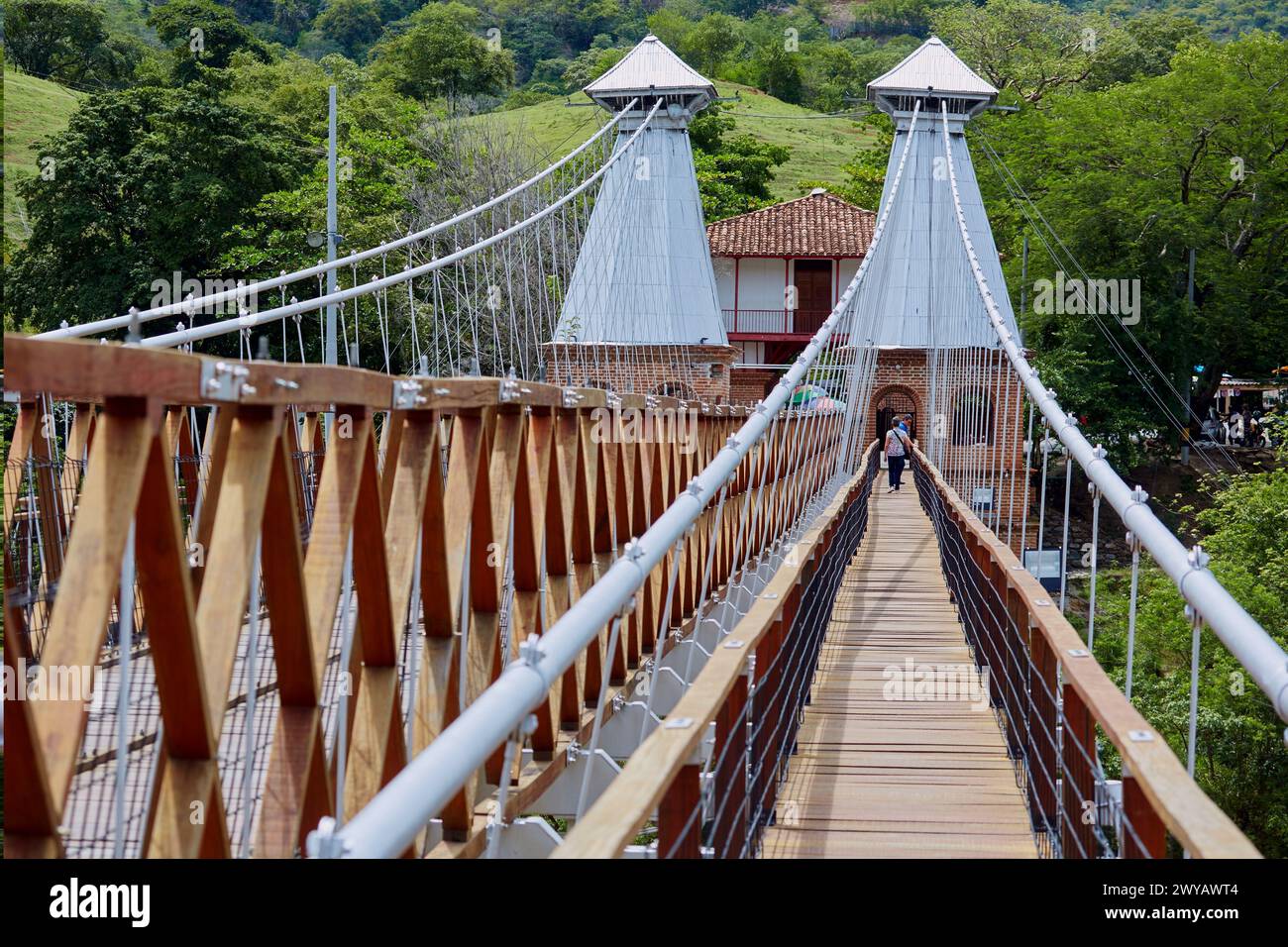 West Bridge, Cauca River, Santa Fe de Antioquia, Antioquia, Colombia ...