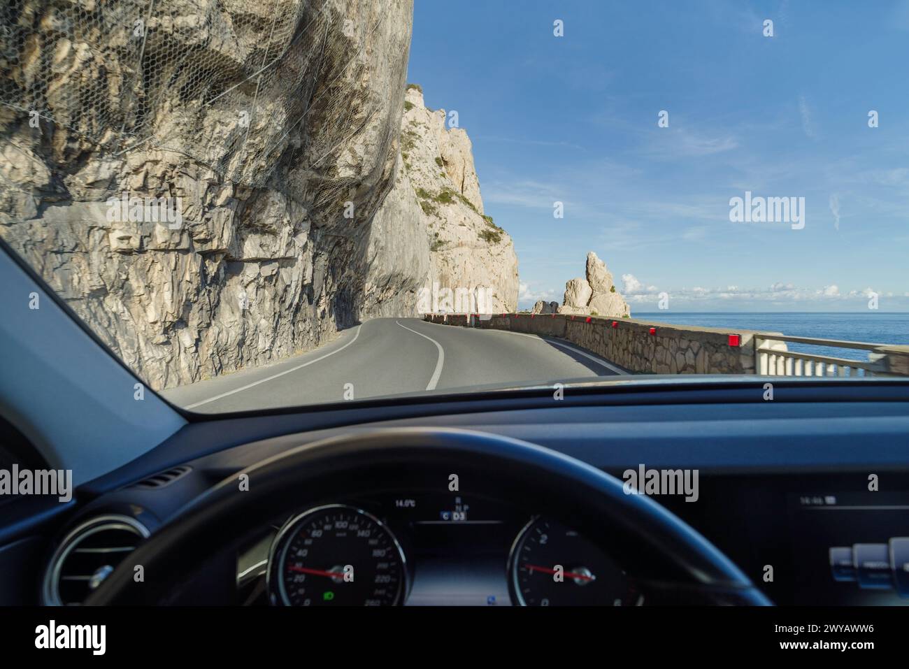 Car seen traveling along winding hi-res stock photography and images ...
