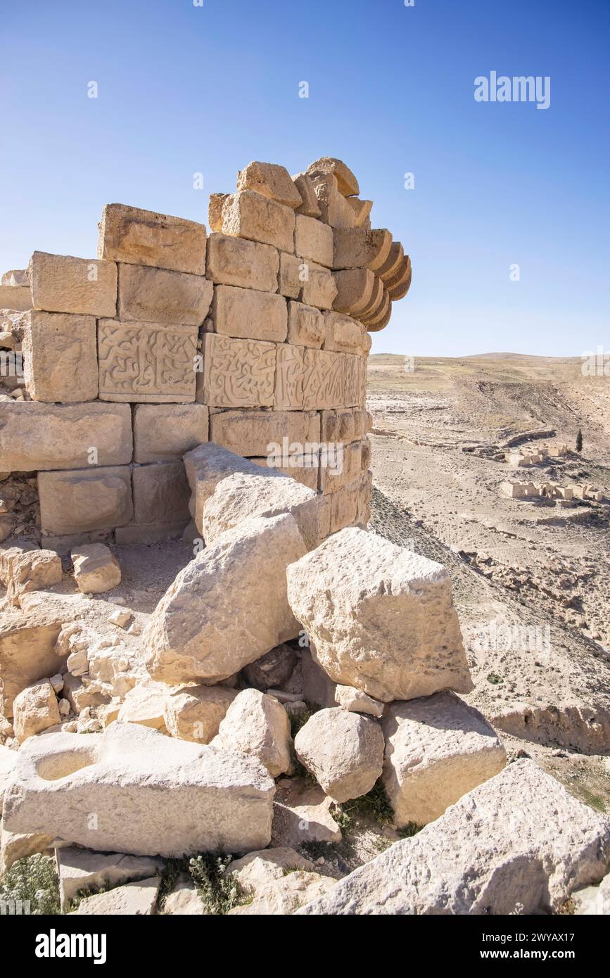 partly restored shoubak castle ruins built in 1115 by king baldwin sits ...
