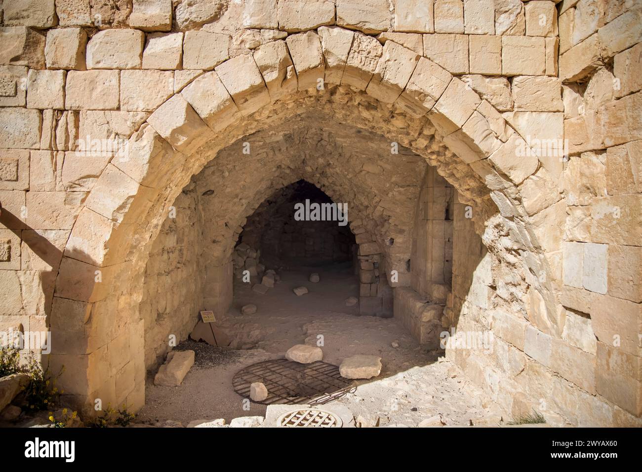 partly restored shoubak castle ruins built in 1115 by king baldwin sits ...