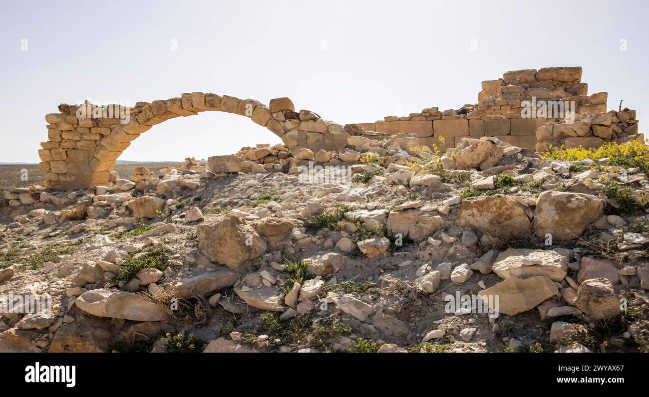 partly restored shoubak castle ruins built in 1115 by king baldwin sits ...