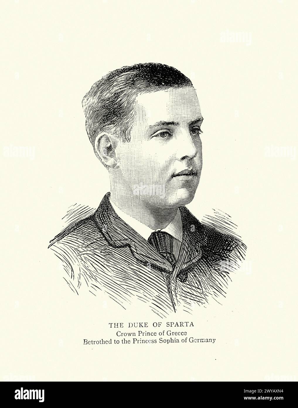 Vintage illustration, Duke of Sparta, Crown Prince of Greece, 1880s ...