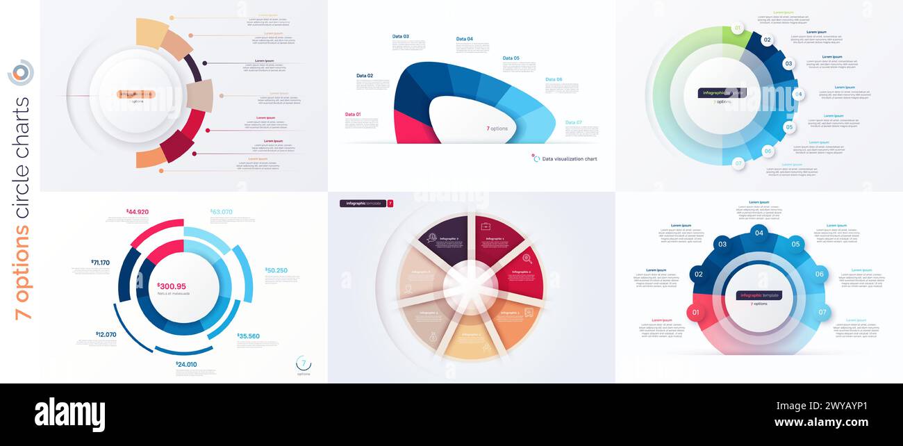 Seven option circle infographic design templates. Vector illustration ...