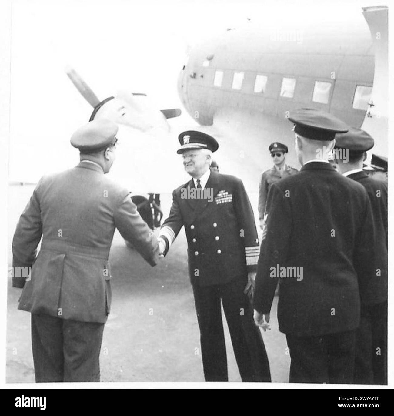 ADMIRAL STARK VISITS COPENHAGEN - Original wartime caption: Being ...