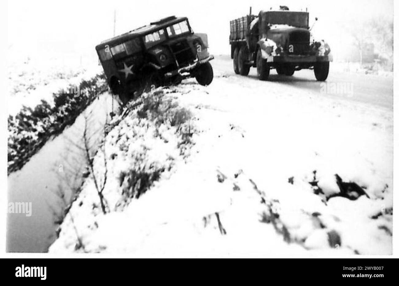 ARCTIC CONDITIONS, BLA - Original wartime caption: Vehicles involved in ...
