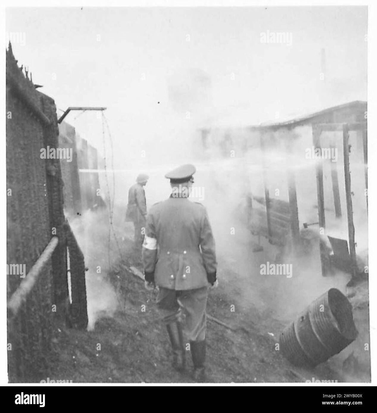 ARMY FIRE SERVICE IN ACTION AT LUBECK - Original wartime caption ...
