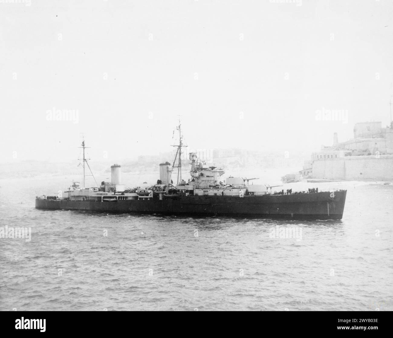 HMS PENELOPE ARRIVING IN GRAND HARBOUR AT THE REAR OF A CONVOY. 23 ...