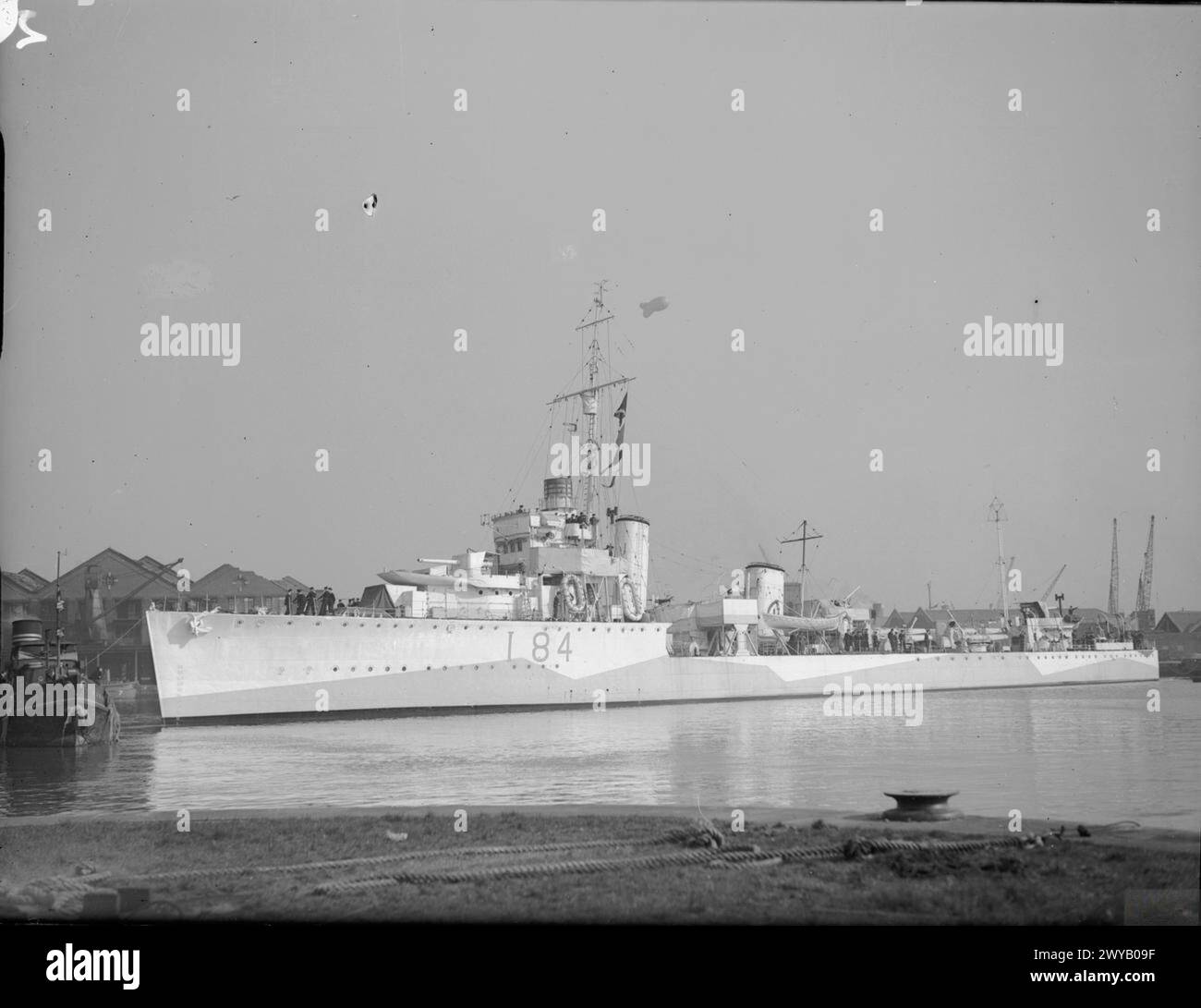 THE ROYAL NAVY DURING THE SECOND WORLD WAR - HMS KEPPEL docked in the ...