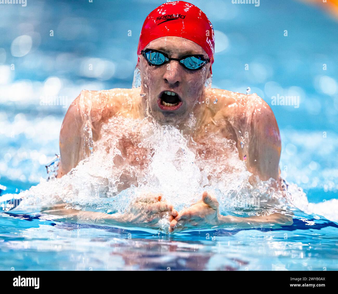 LONDON, UNITED KINGDOM. 05 April, 2024. competes in Men’s 400m IM ...