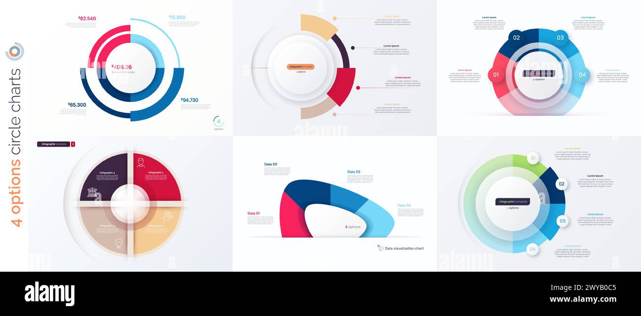 Four option circle infographic design templates. Vector illustration ...