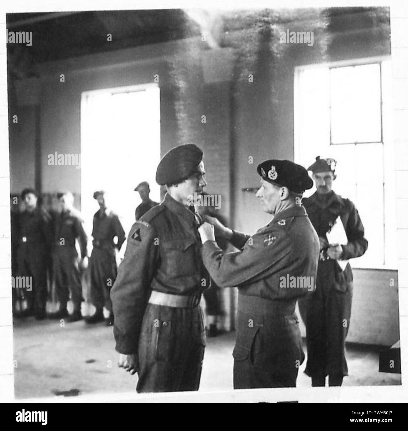 Private R.V.J. Robinson receives the Military Medal from Field Marshal ...