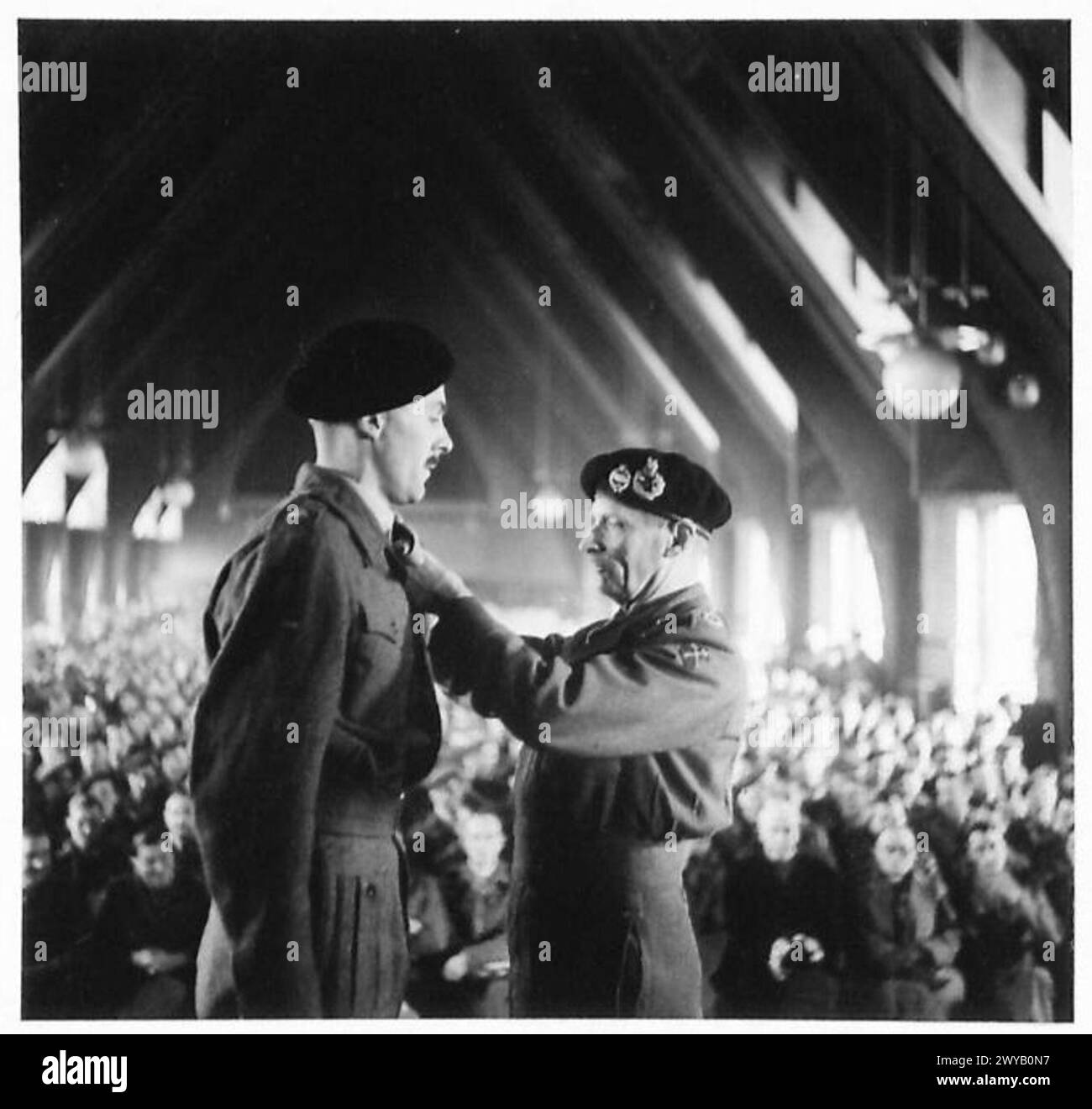 51 HIGHLAND DIVISION INVESTITURE - Original wartime caption: Maj. J.N ...