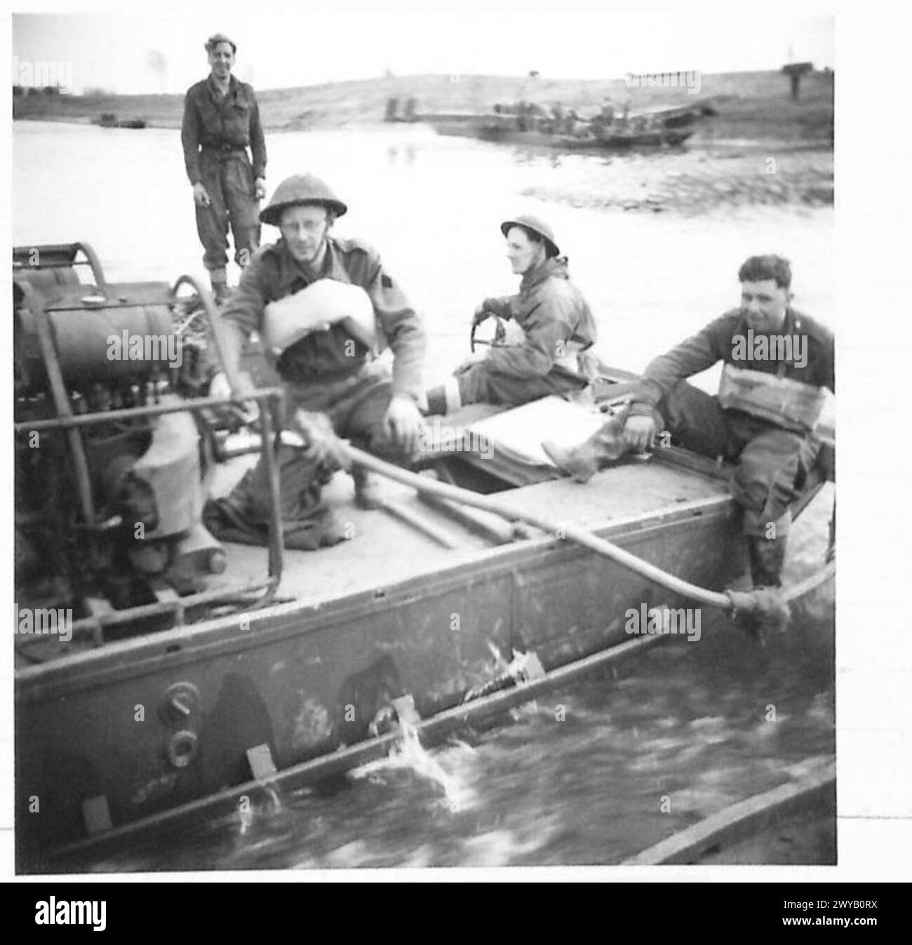 ASSAULT CRAFT USED IN RHINE CROSSING AND SUNKEN RAFT - Original wartime ...