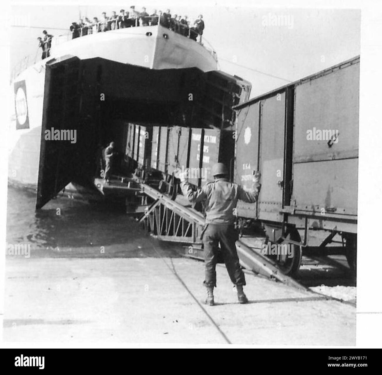 PHOTOGRAPHS OF PREFABRICATED PORT, ETC. - Original wartime caption ...